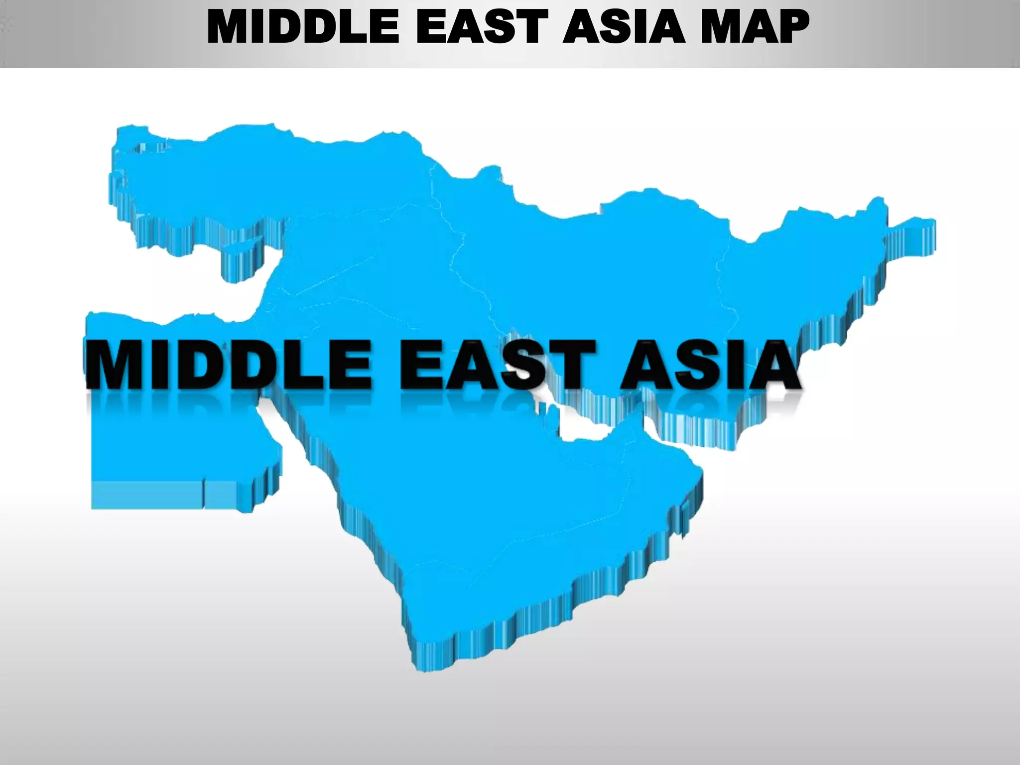 Middle east asia editable continent map with countries | PPTX