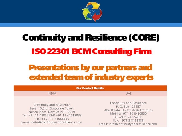 Establishing BCMS and Certifying Against ISO 22301 | PPT