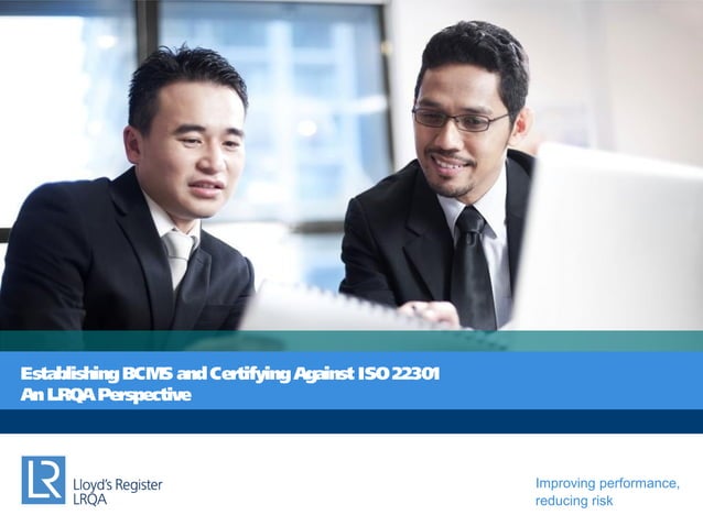 Establishing BCMS and Certifying Against ISO 22301 | PPT