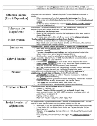 Middle east cheat sheet | DOCX