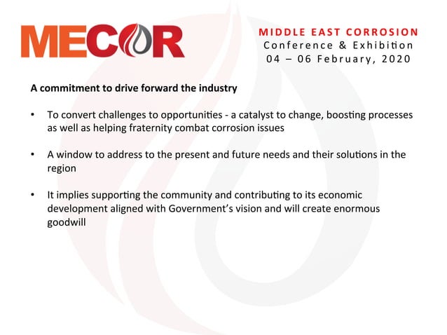 Middle East Corrosion Conference and Exhibition (MECOR) | PPT
