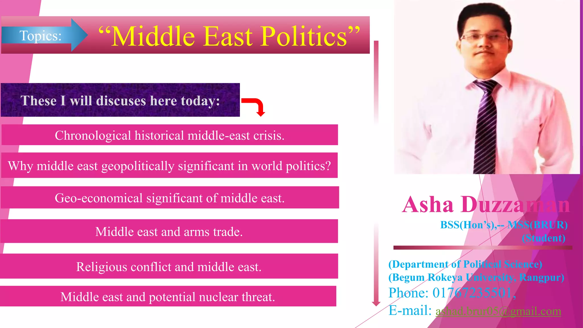 Middle east politics | PPTX