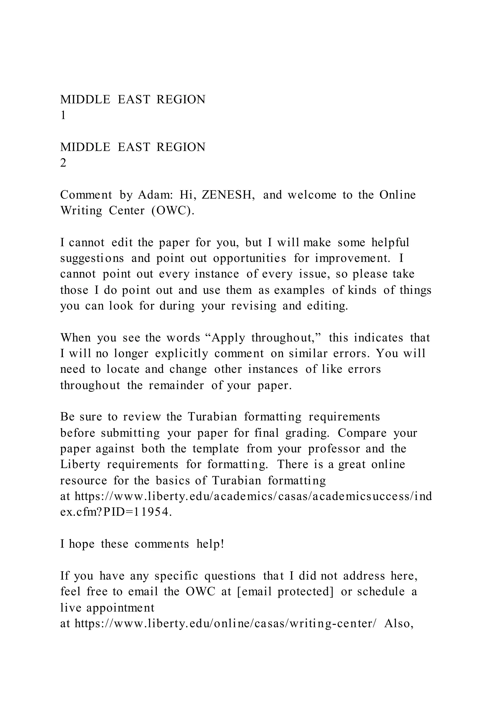 MIDDLE EAST REGION | PDF