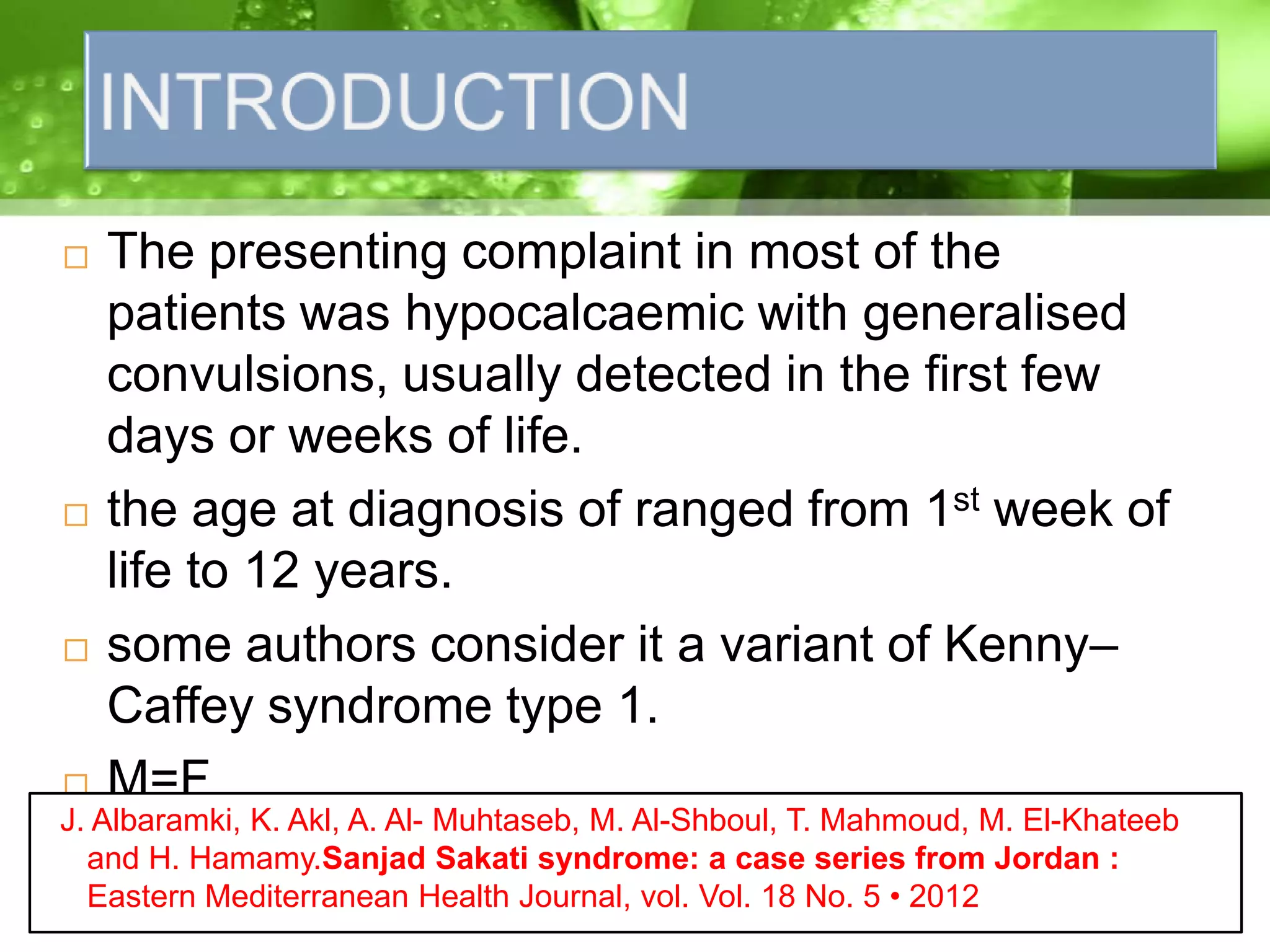 Middle east syndrome, sanjad sakati syndrome | PPTX