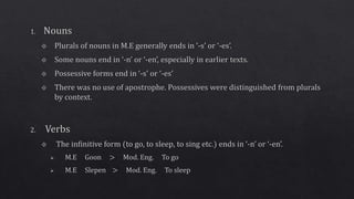 Middle english basic pronunciation and grammar | PPTX