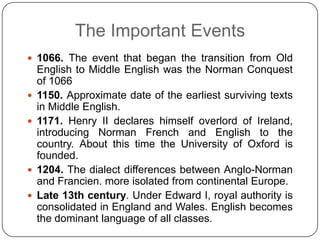 Middle english period (literary) | PPTX