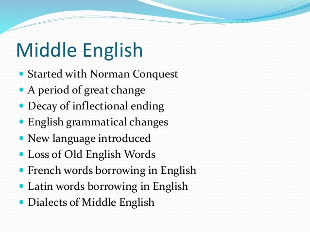 Middle English Language(1100-1500), History of English Language by A…