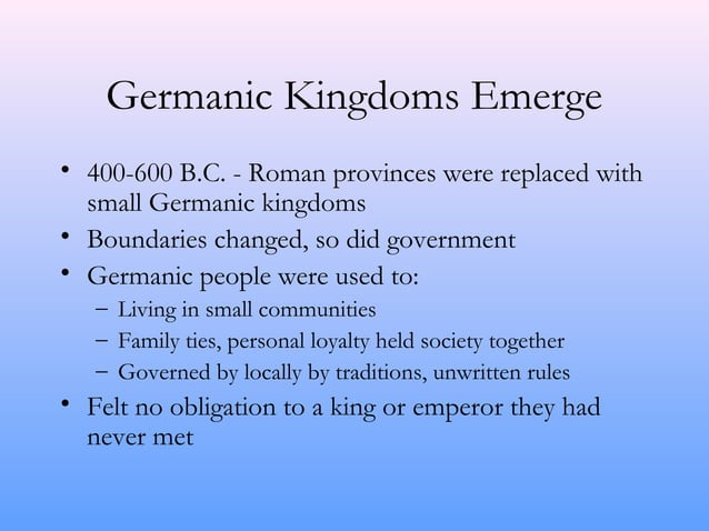 Germanic Kingdoms - Middle Ages I | PPT