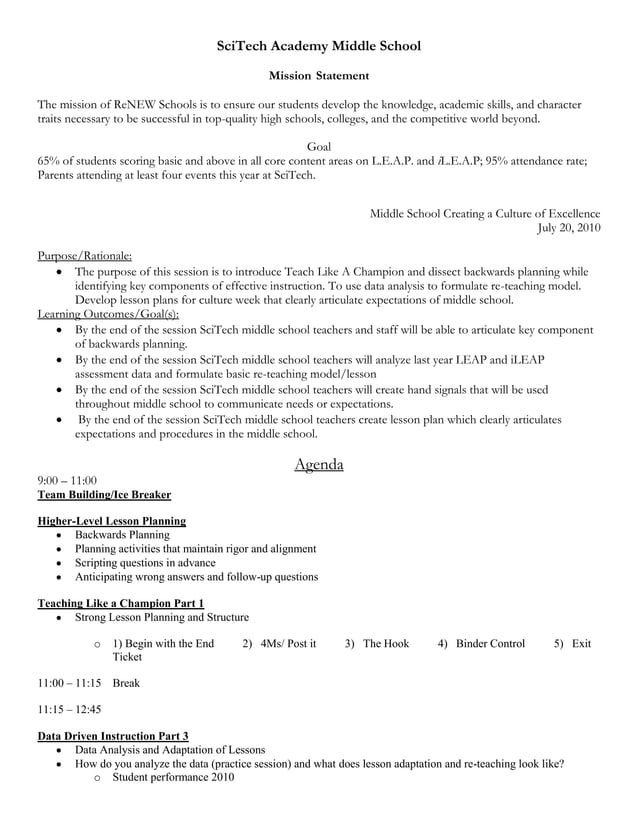Middle school agenda day 3 (2) | PDF