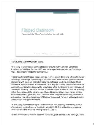 Navigating the Math Common Core State Standards - "flipped lesson ...