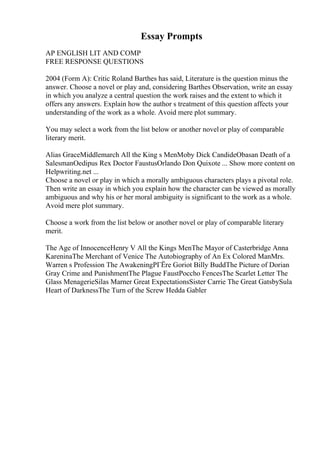 Middle School Essay Examples | PDF