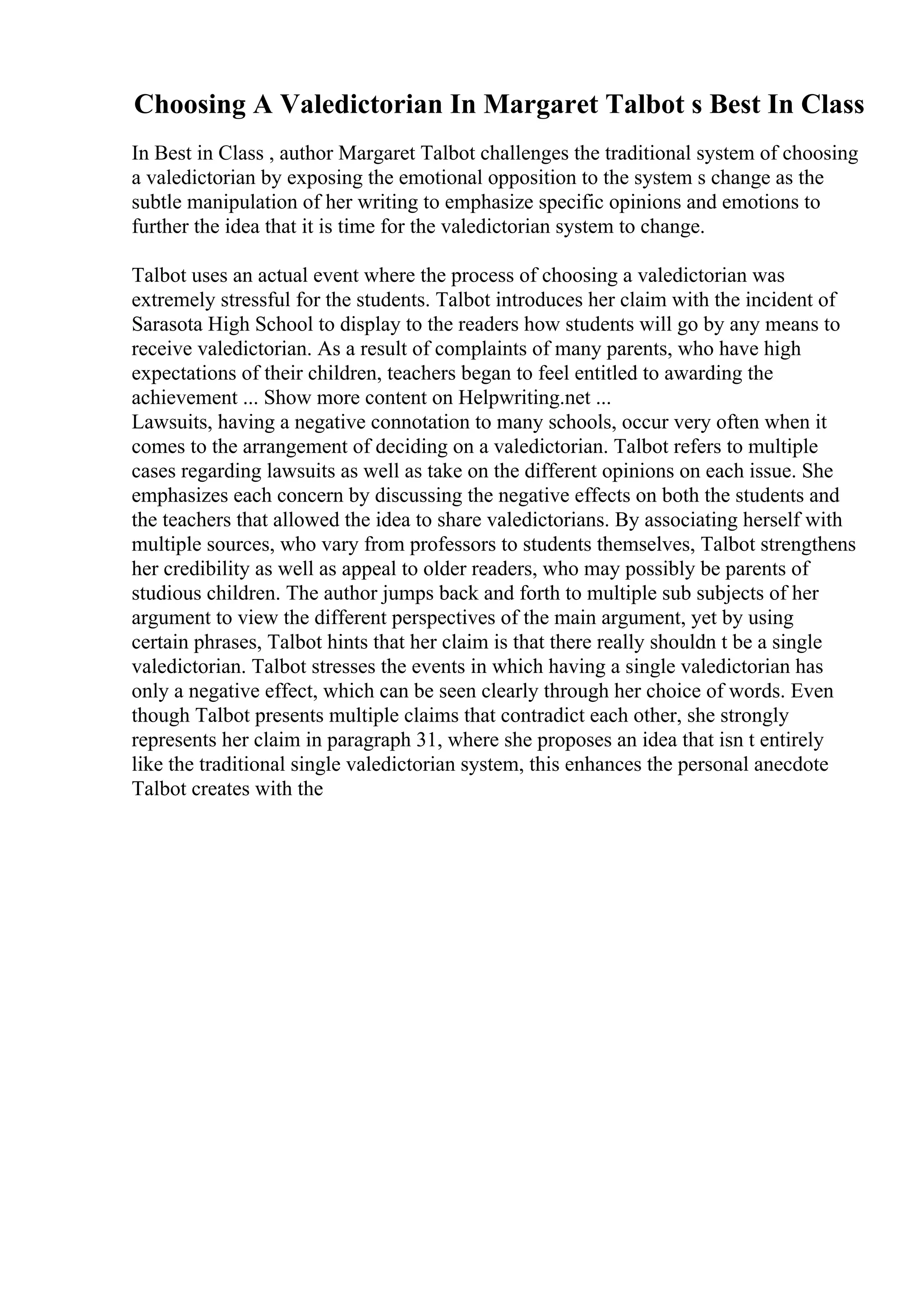 Middle School Essay Outline | PDF