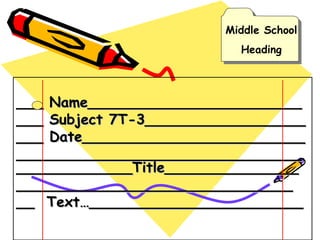 Middle School Heading | PPT