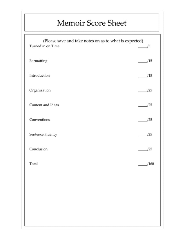 Middle school memoir | PDF