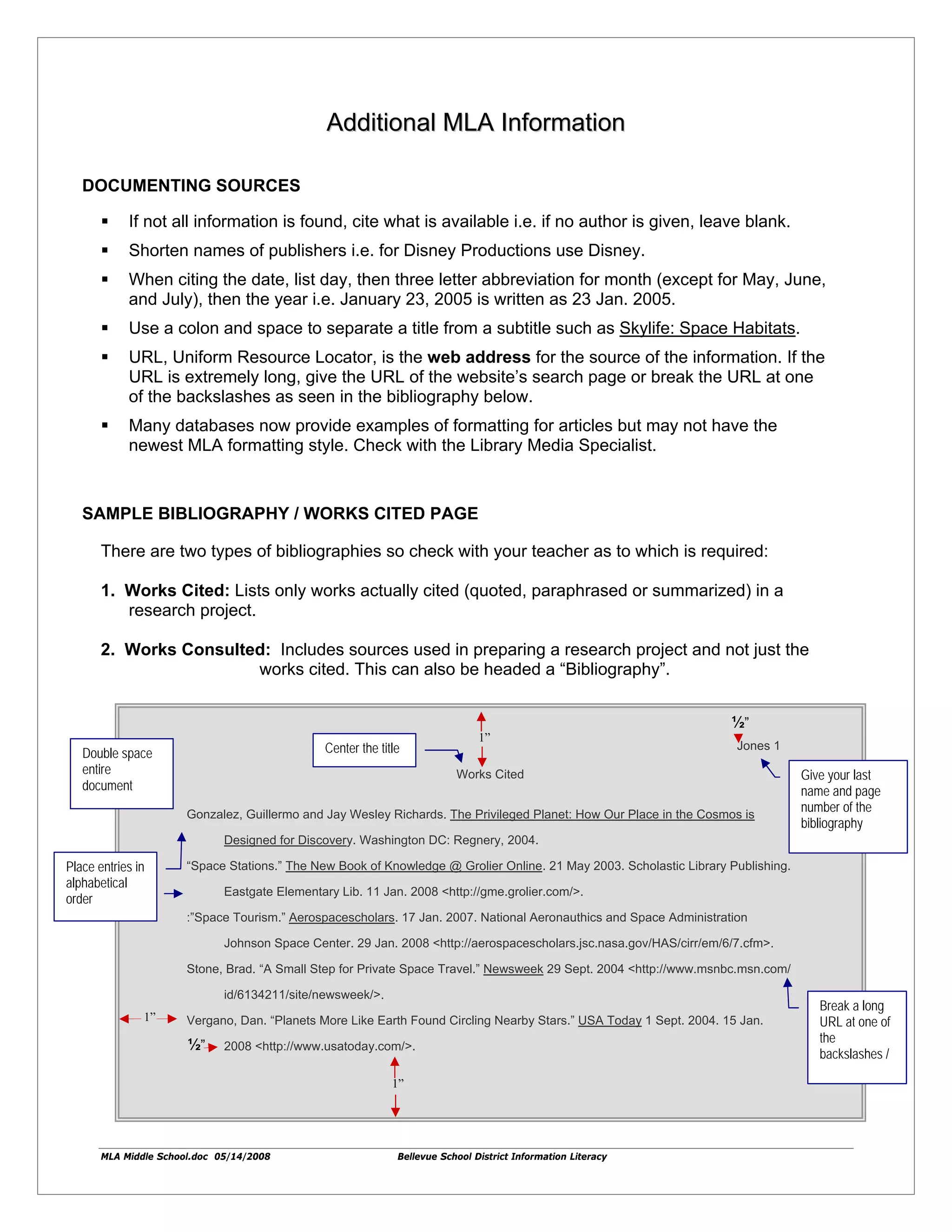 Middle school mla | PDF