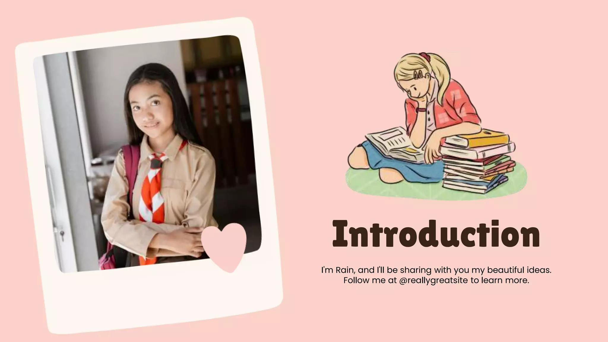 Middle School Yearbook Pink and Beige Illustrative Storybook ...