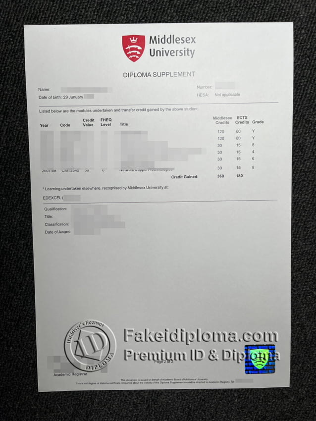 Middlesex University diploma supplement | PDF Middlesex University diploma supplement | PDF