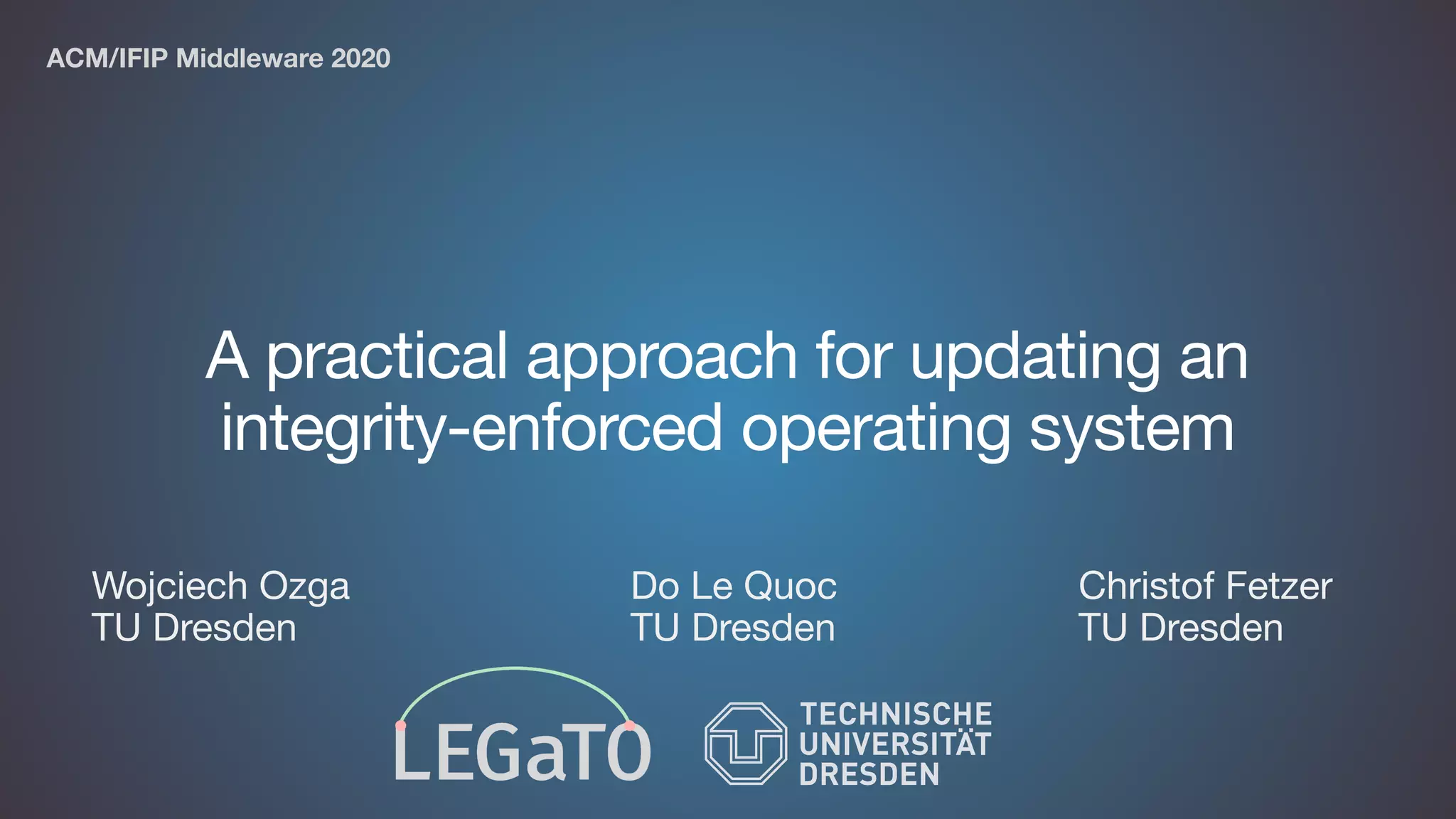 A practical approach for updating an integrity-enforced operating ...