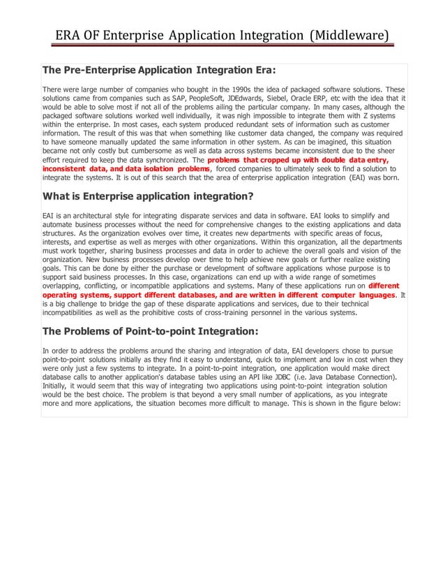 Enterprise Application integration (middleware) concepts | DOCX