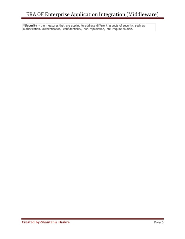 Enterprise Application integration (middleware) concepts | DOCX Enterprise Application integration (middleware) concepts | DOCX