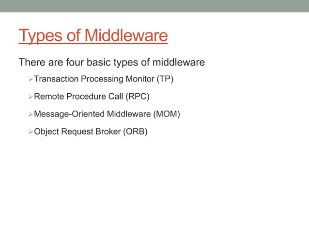 Middleware final | PPTX | Operating Systems | Computer Software and Applications