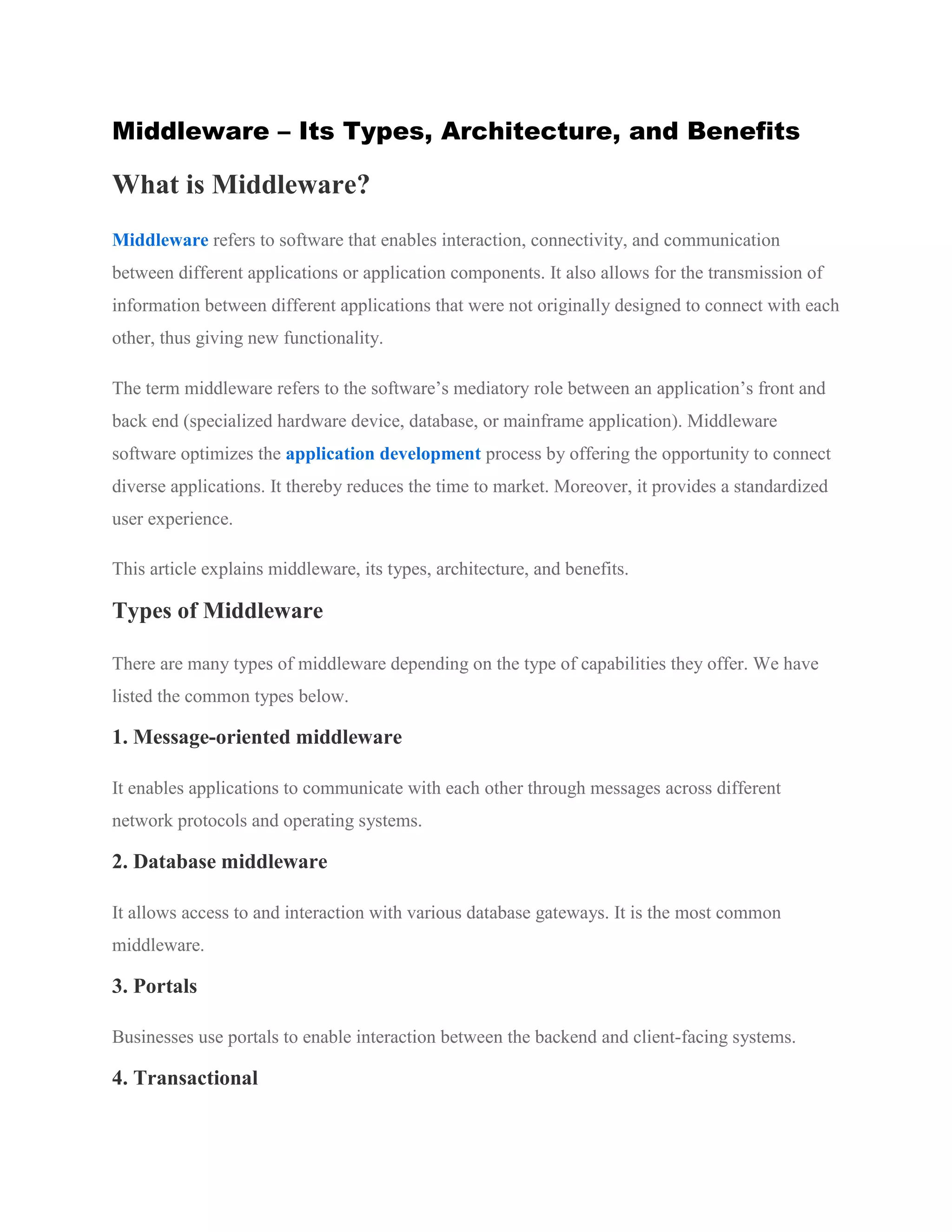 Middleware – Its Types, Architecture, and Benefits.docx | Cloud Computing | Internet