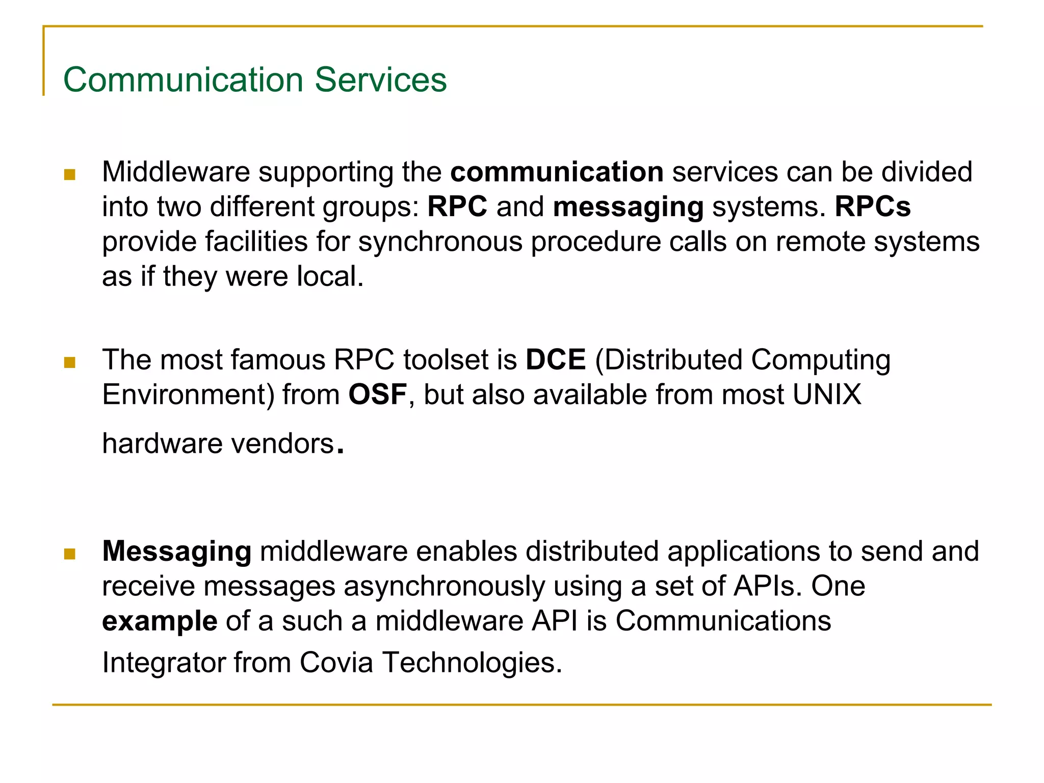 Middleware Technologies ppt | PPTX | Information Services Industry | Industries