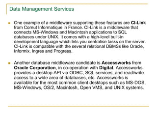 Middleware Technologies ppt | PPTX | Information Services Industry ...