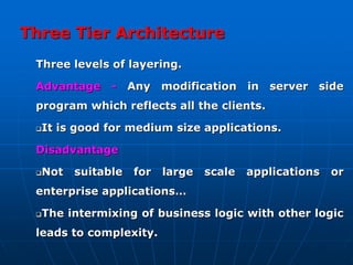 N - Tier Applications, Enterprise Java Beans, Component technologies | PPT