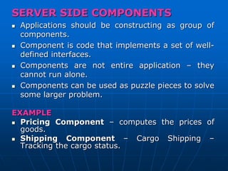 N - Tier Applications, Enterprise Java Beans, Component technologies | PPT