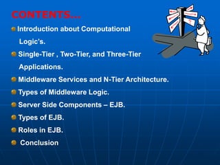 N - Tier Applications, Enterprise Java Beans, Component technologies | PPT