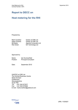 MID Heat Metering For RHI Report | PDF | Power and Energy Industry ...