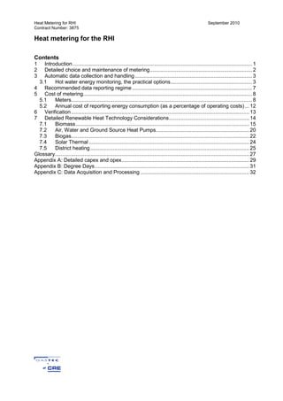 MID Heat Metering For RHI Report | PDF