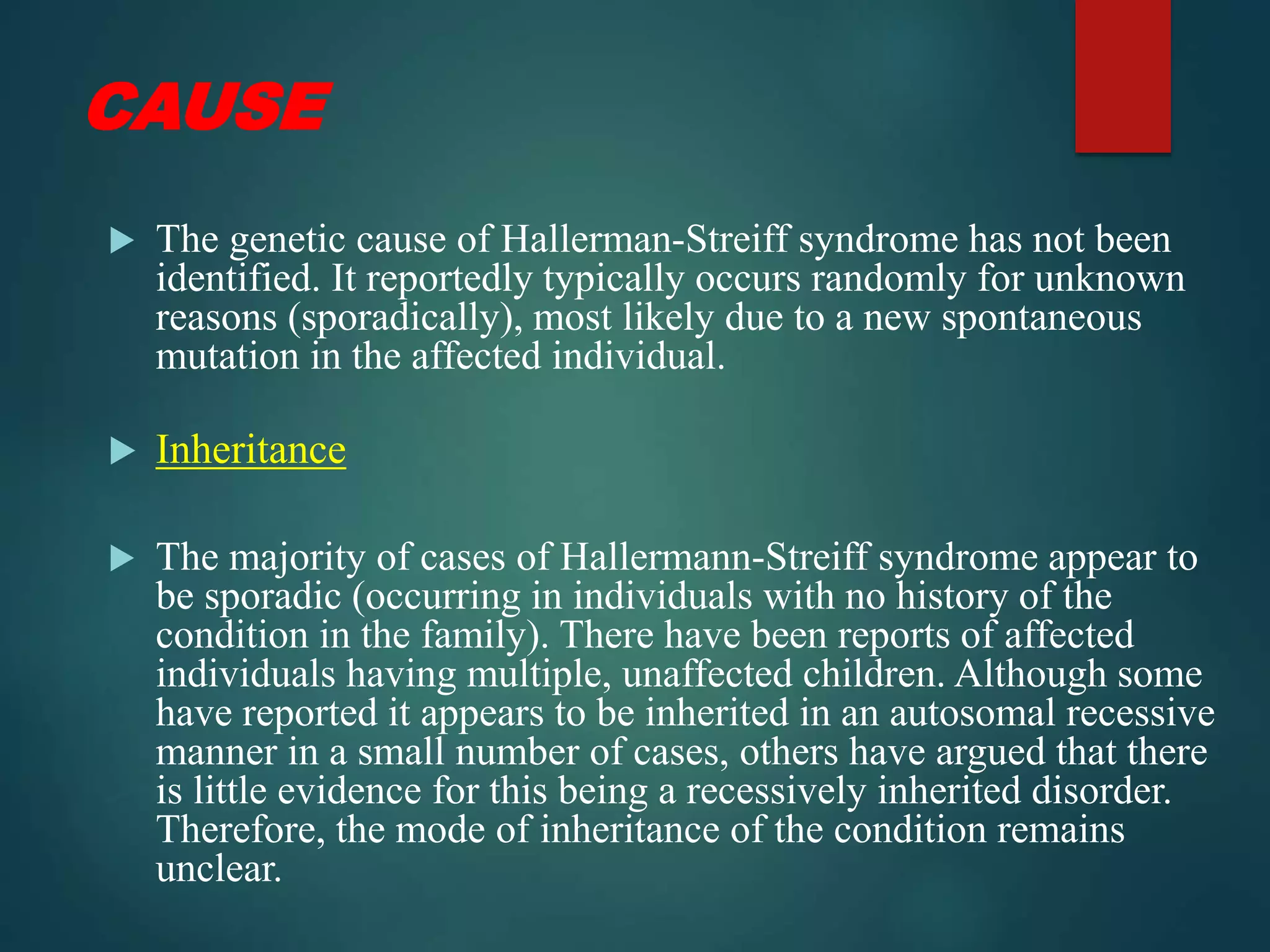 Hallermann streiff syndrome | PPTX