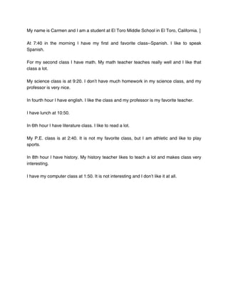 Mi dia escolar | PDF