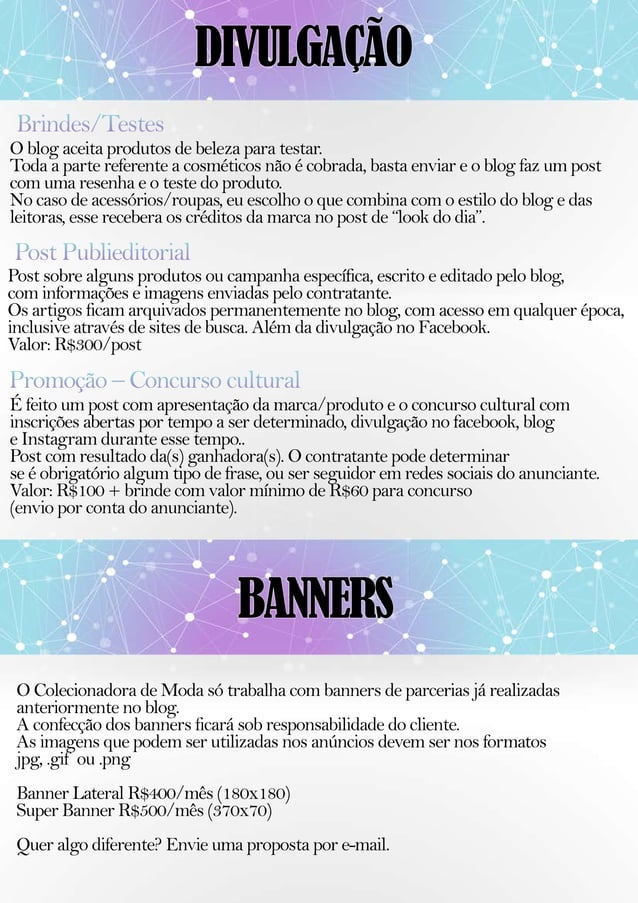 Mídia kit colecionadora de moda | PDF Mídia kit colecionadora de moda | PDF