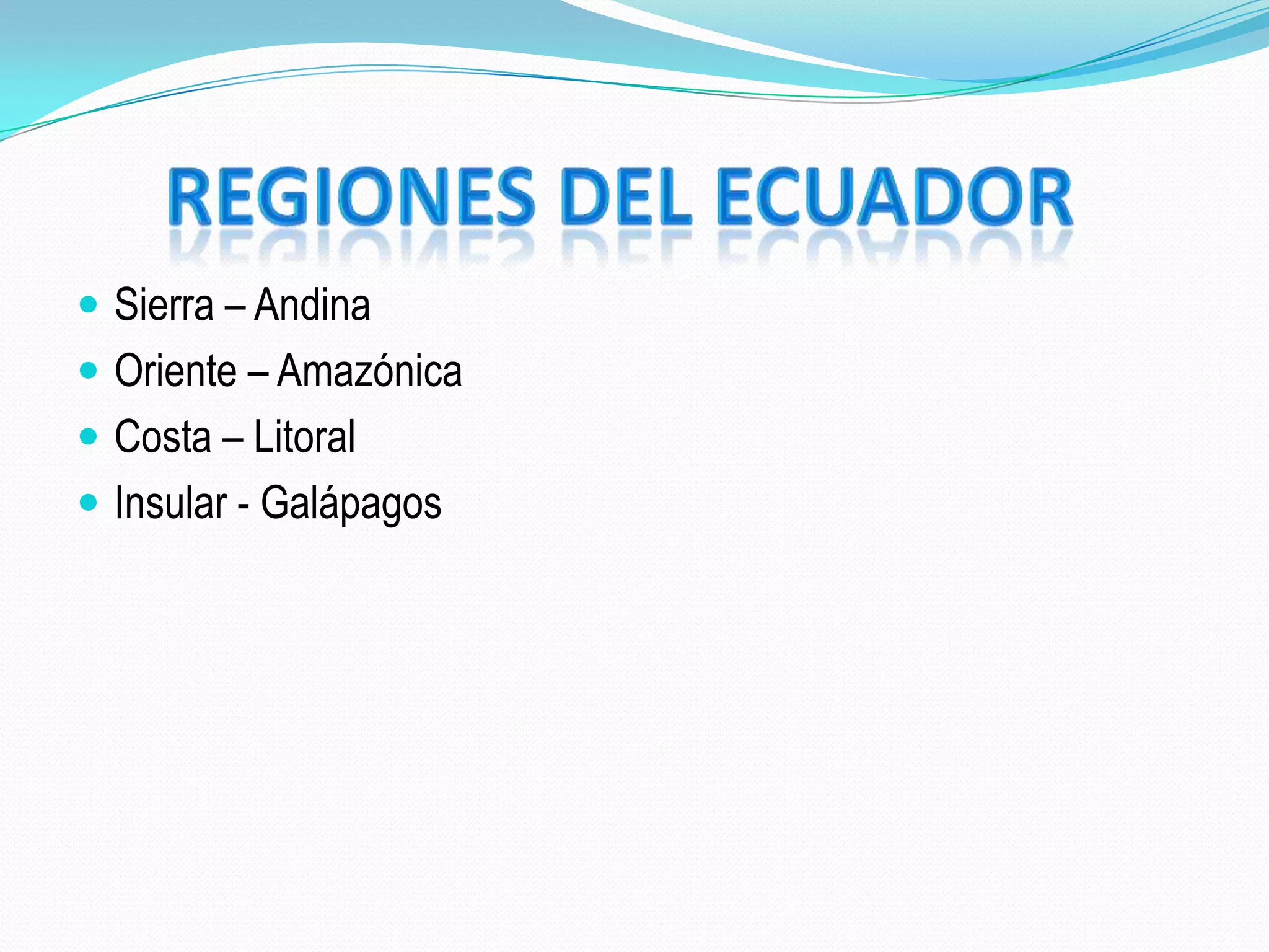 Ecuador y sus regiones | PPTX