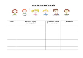 MI DIARIO DE EMOCIONES.docx registro de emociones | DOCX