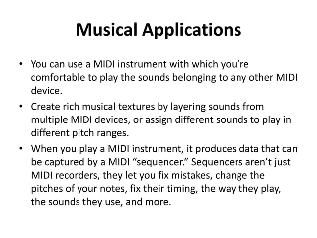 The MIDI Protocol - Musical Instrument Digital Interface | PPTX ...