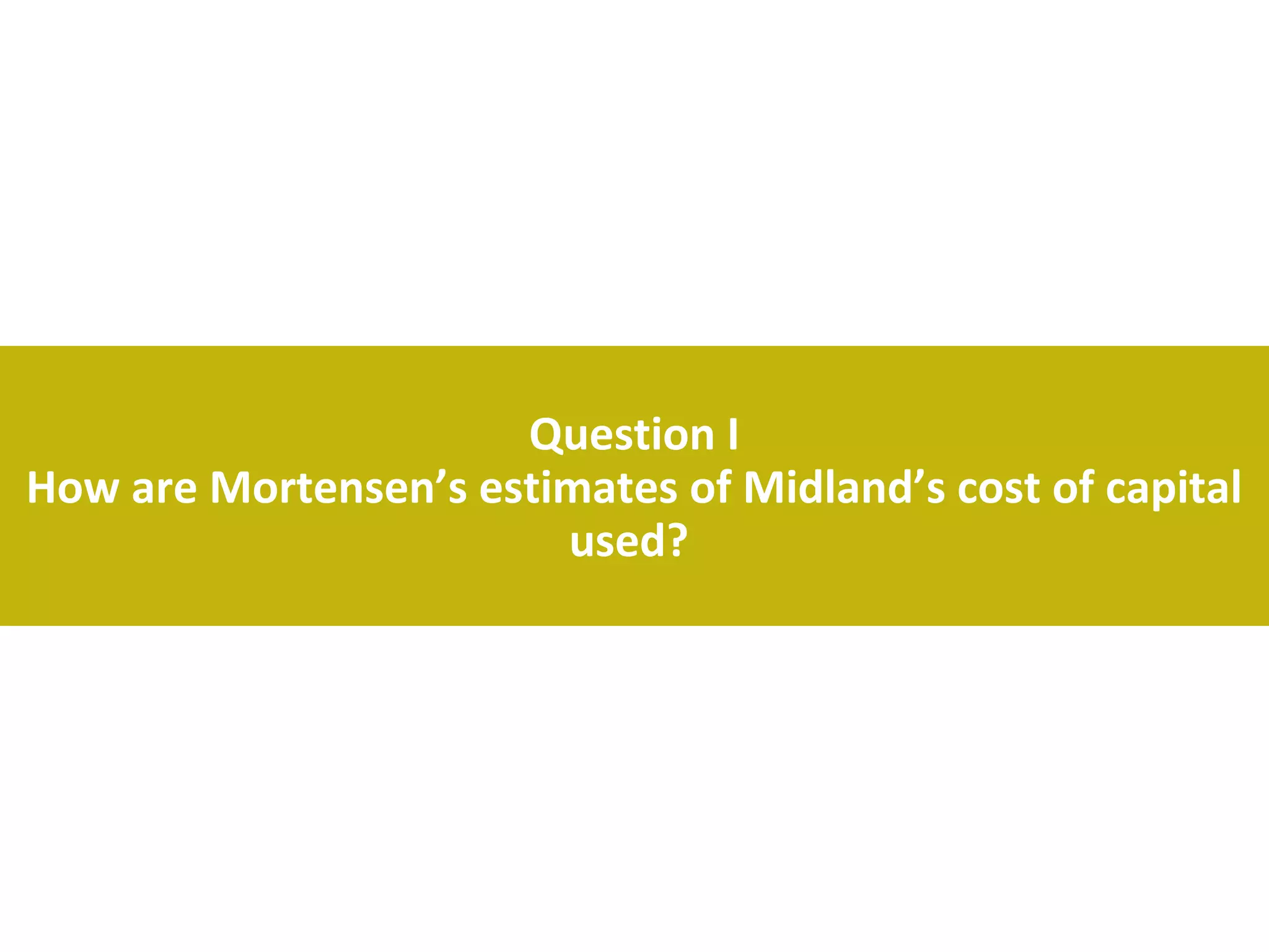 Midland Energy Resources, Inc. Cost of Capital | PPT