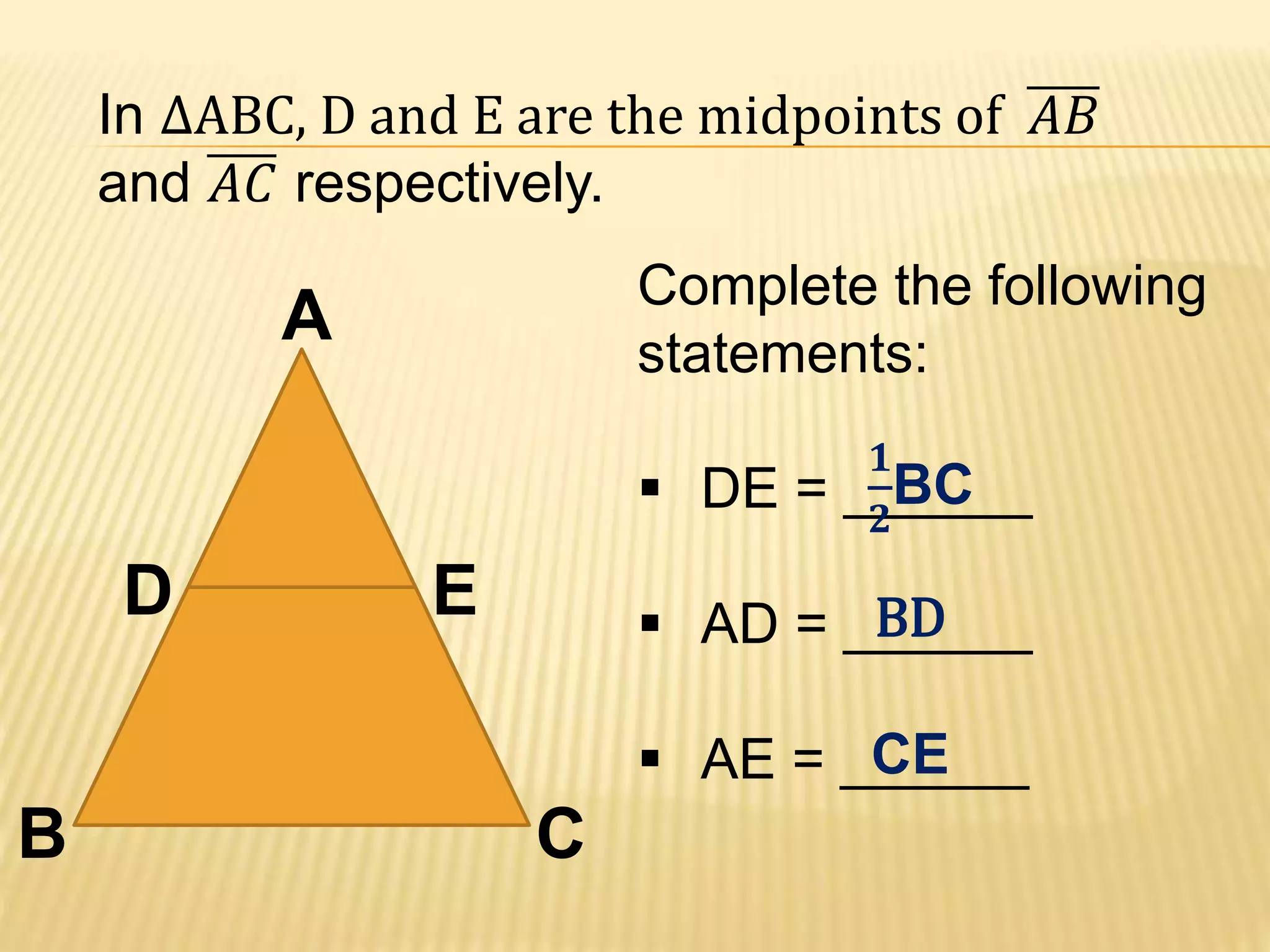 Midline theorem - Mathematics - Geometry | PPTX