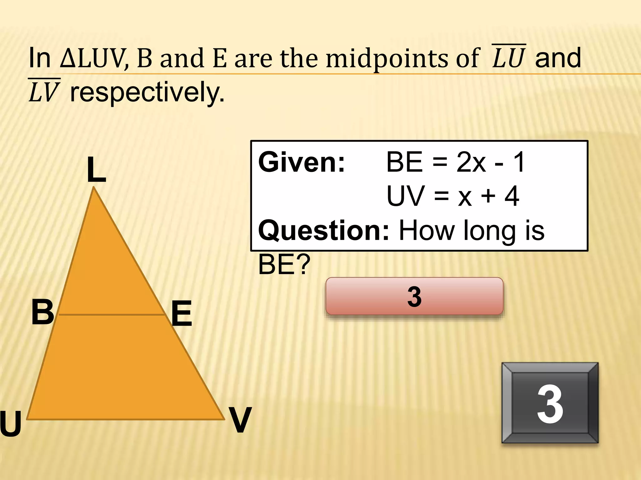 Midline theorem - Mathematics - Geometry | PPTX