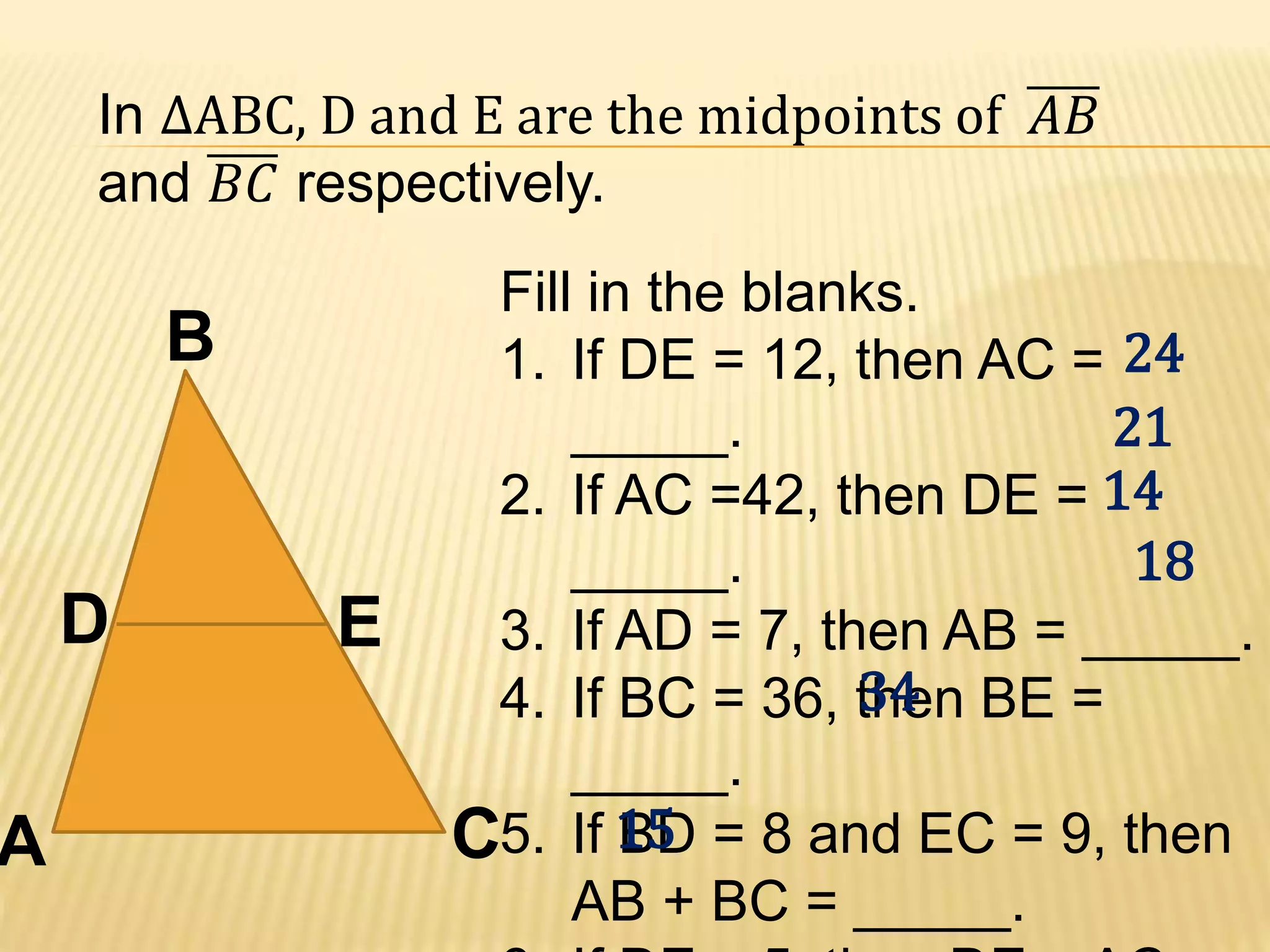 Midline theorem - Mathematics - Geometry | PPTX