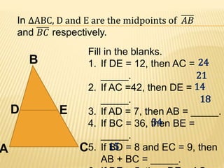 Midline theorem - Mathematics - Geometry | PPTX