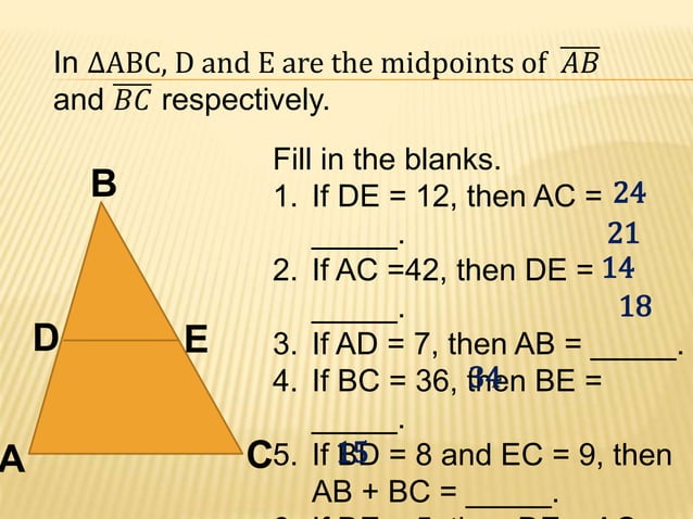 Midline theorem - Mathematics - Geometry | PPTX | Physics | Science