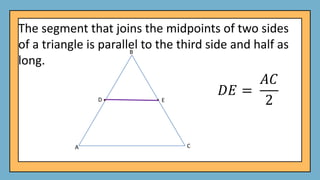 Midline Theorem grade 9 lesson powerpoint | PPTX