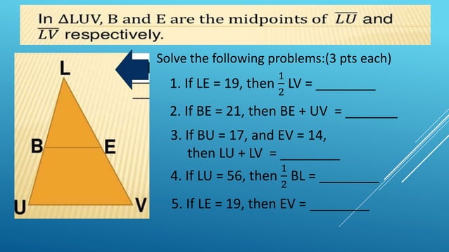 Midline Theorem Math 9.pptx | Physics | Science