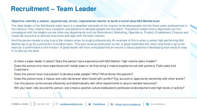 Mid-Market Sales Team readiness - Discovery Questionnaire
