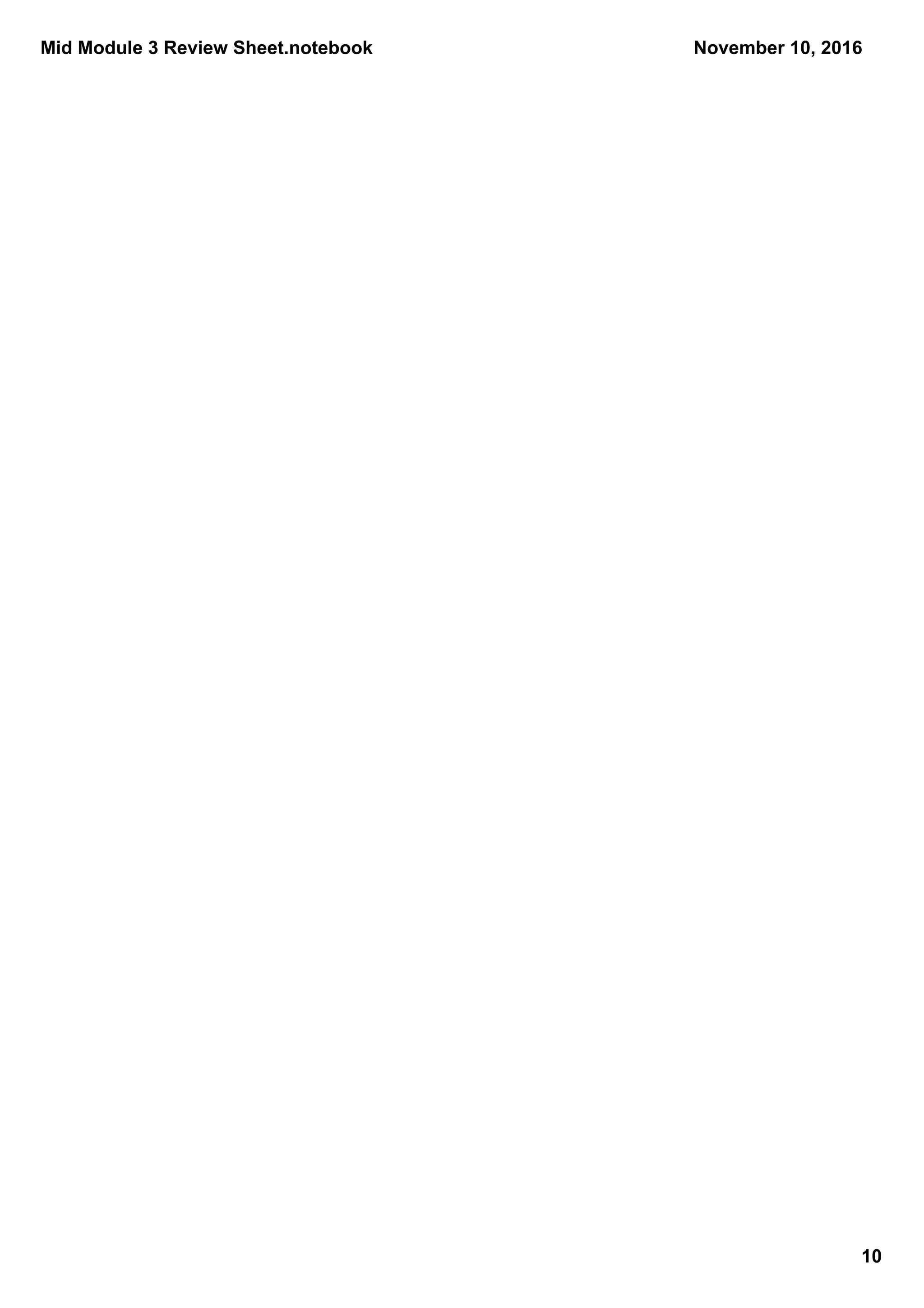 Mid module 3 review sheet | PDF | Education