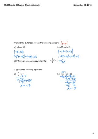 Mid module 3 review sheet | PDF